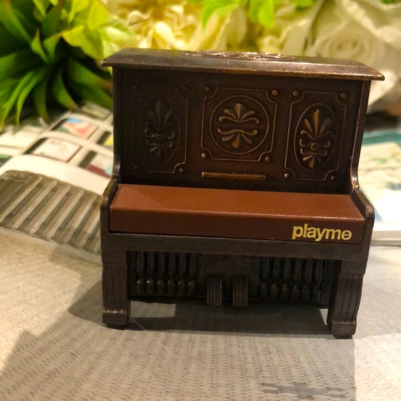 Office | Vintage Play Me Miniature Brass Upright Piano Pencil Sharpener ...
